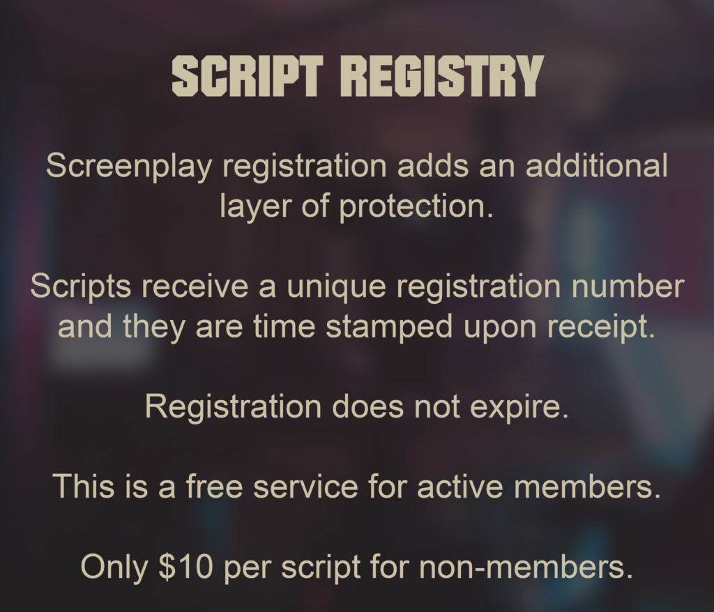 Script Registration (Non-Members) - Independent Filmmakers Guild of America